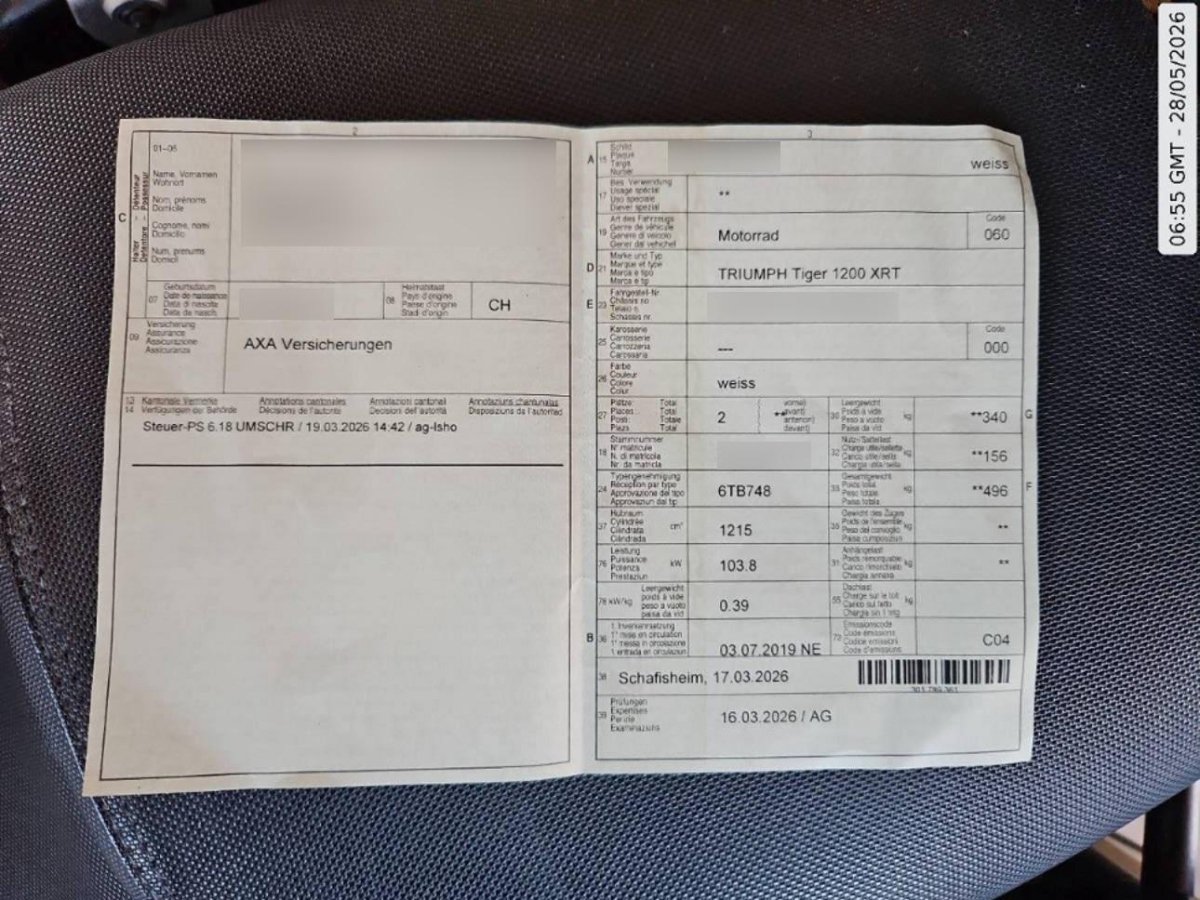 2019 Triumph Tiger 1200 XRT 1.2, 140 HP - Szwajcarska Dolina